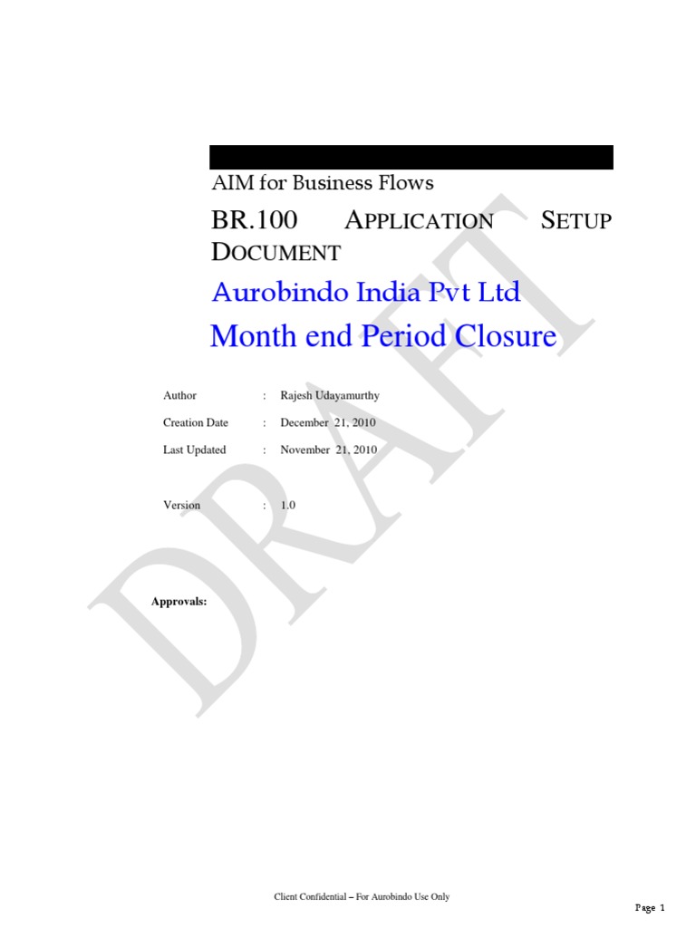 Month End Period Closure: BR.100 A S D | PDF | Inventory | Personal ...
