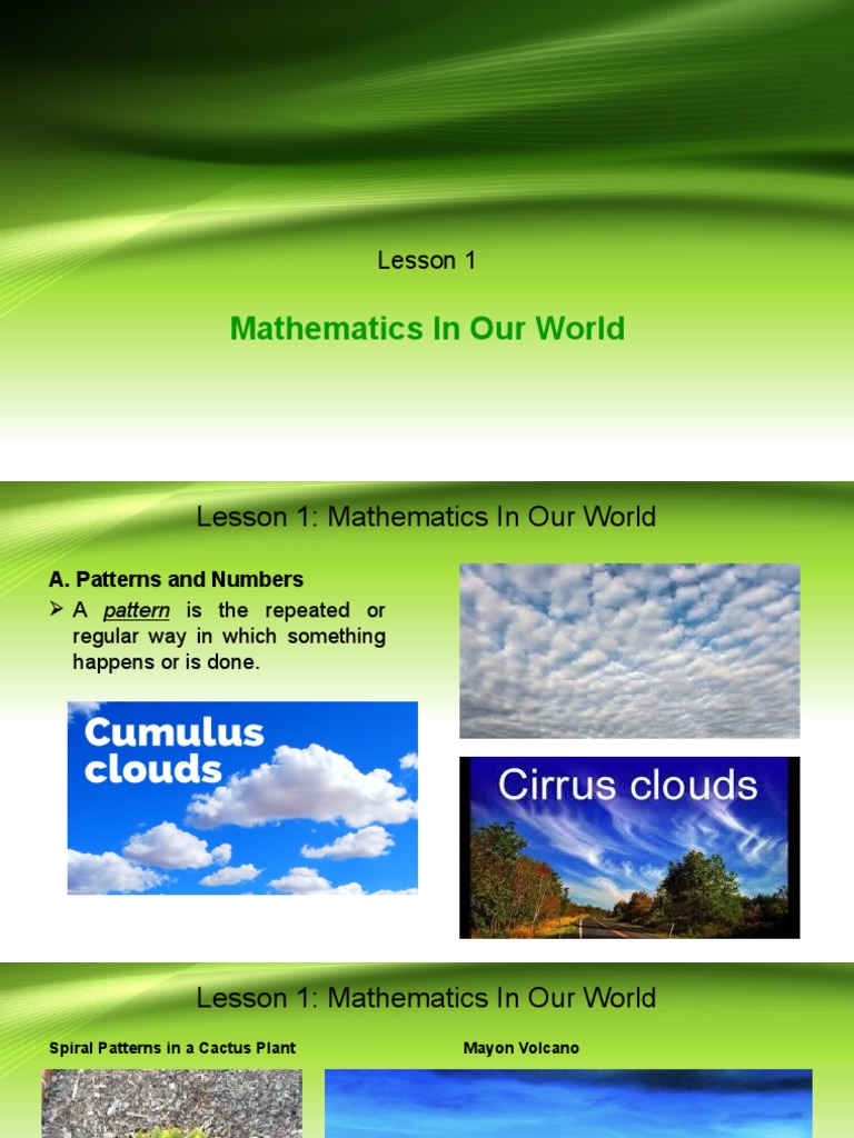 Mathematics in Our World: Lesson 1 | PDF