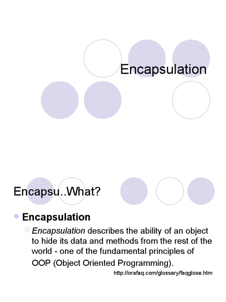 Encapsulation Class Computer Programming Object Oriented Programming