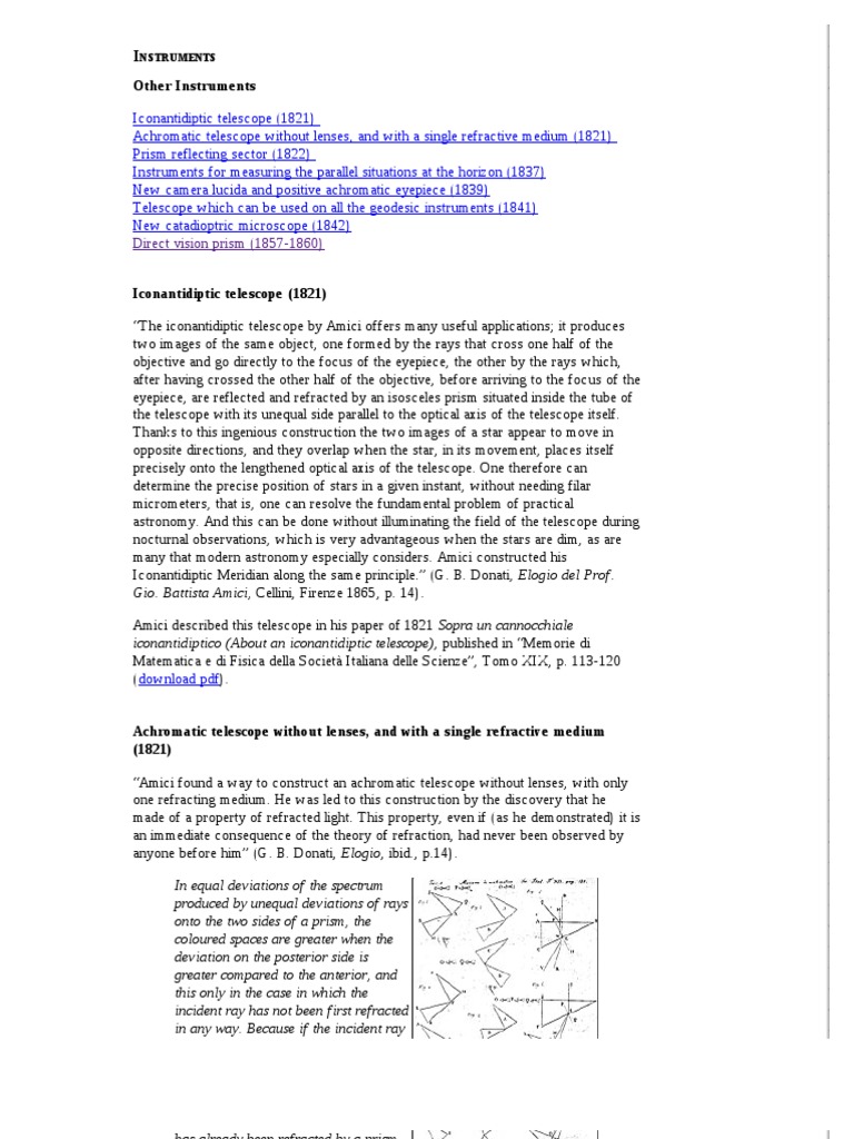 Direct Vision Prism (1857-1860) : Other Instruments | PDF | Lens ...