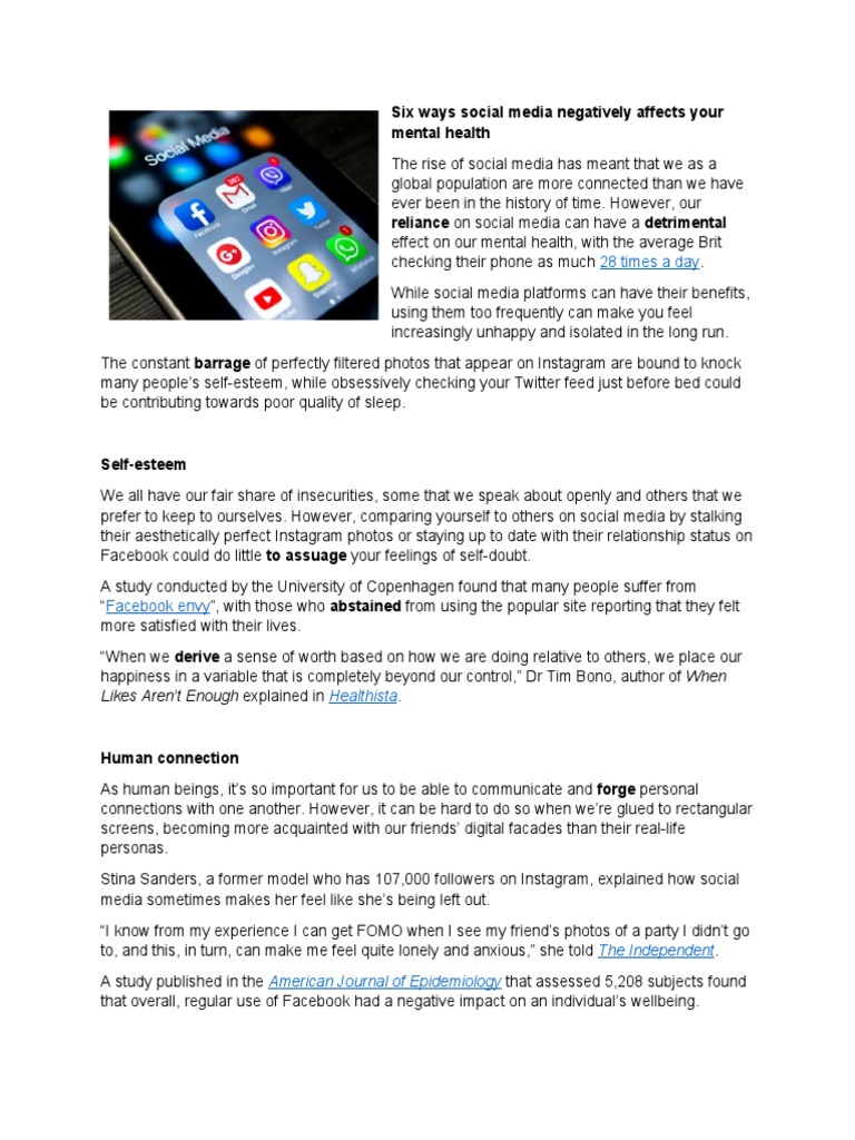 Six Ways Social Media Negatively Affects Your Mental Health | Download ... Six Ways Social Media Negatively Affects Your Mental Health | Download ...