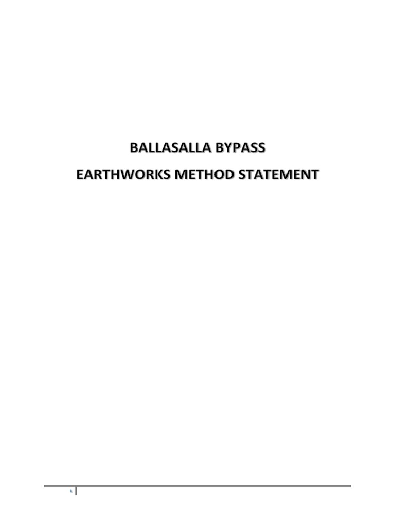 Earthworks Method Statement | PDF | Road | Occupational Safety And Health