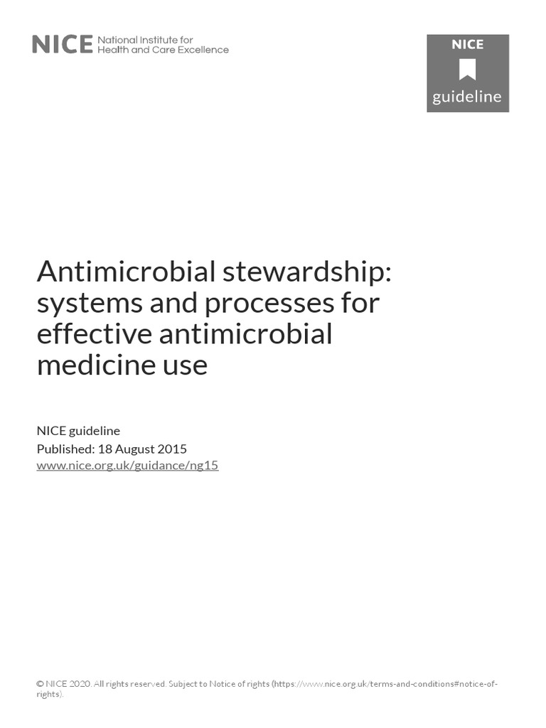 Antimicrobial Stewardship NICE | PDF | Antimicrobial Resistance ...