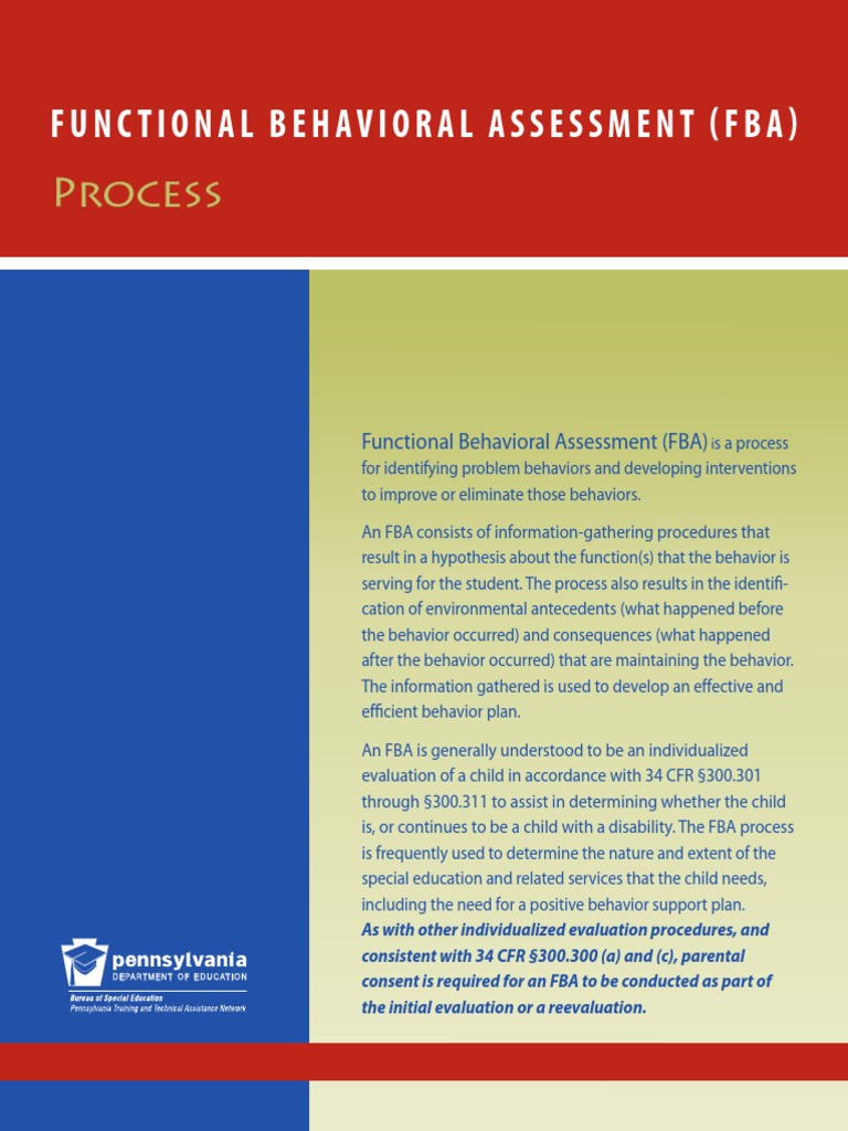 Process: Functional Behavioral Assessment (Fba) | PDF | Individualized ...