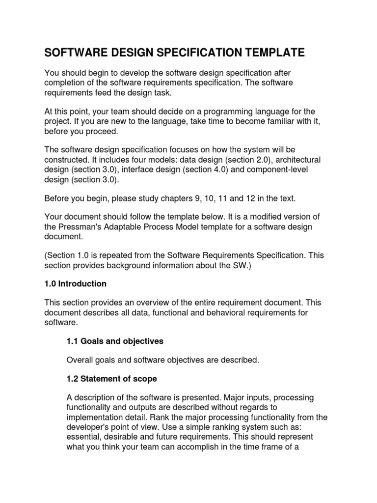 Software Design Spec Template | PDF | Conceptual Model | Graphical User ...