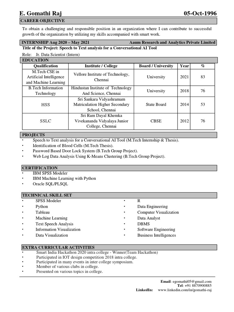 E. Gomathi Raj | PDF | Machine Learning | Artificial Intelligence