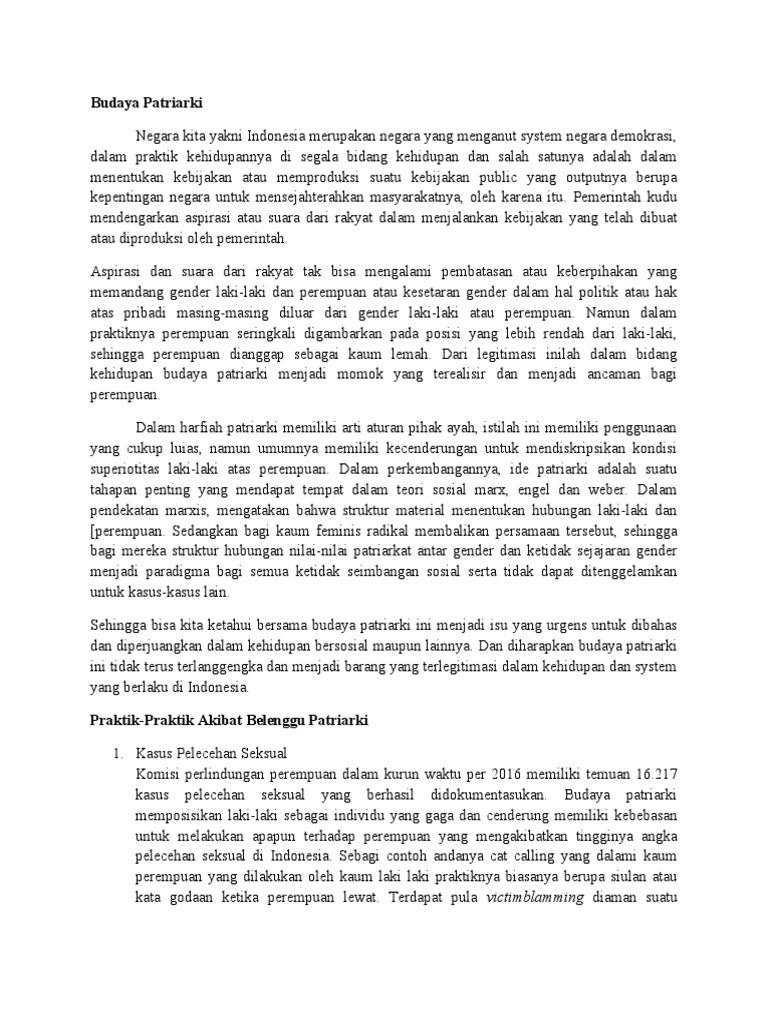 Budaya Patriarki | PDF