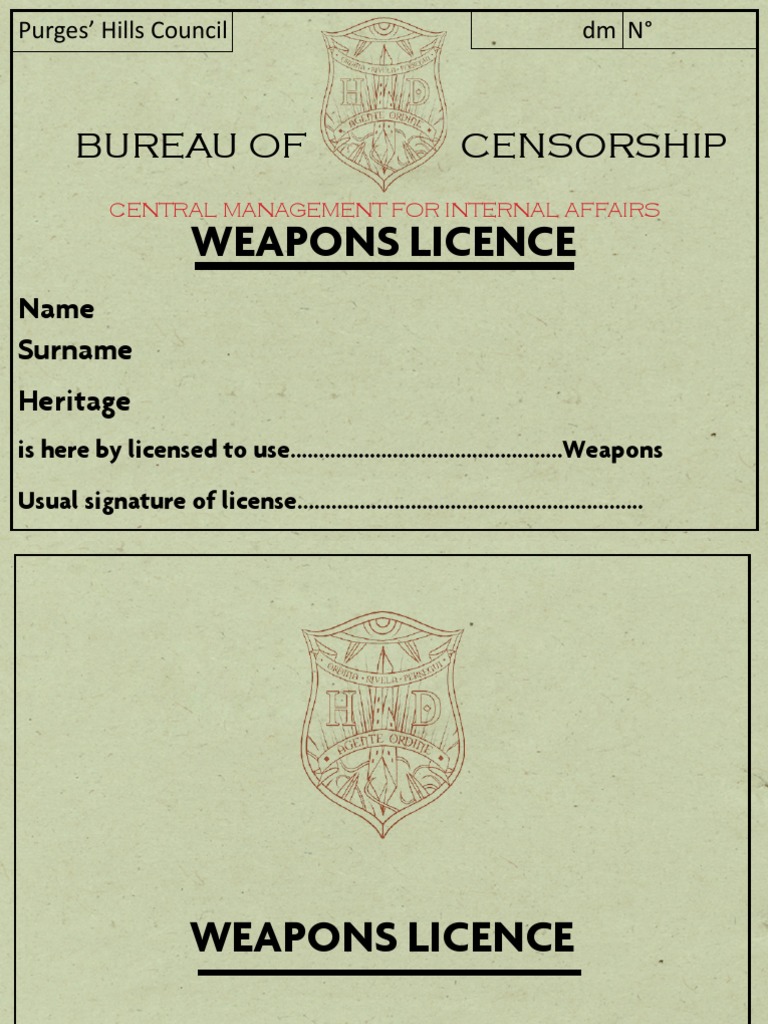 Weapons License Document Overview | PDF | Law | History