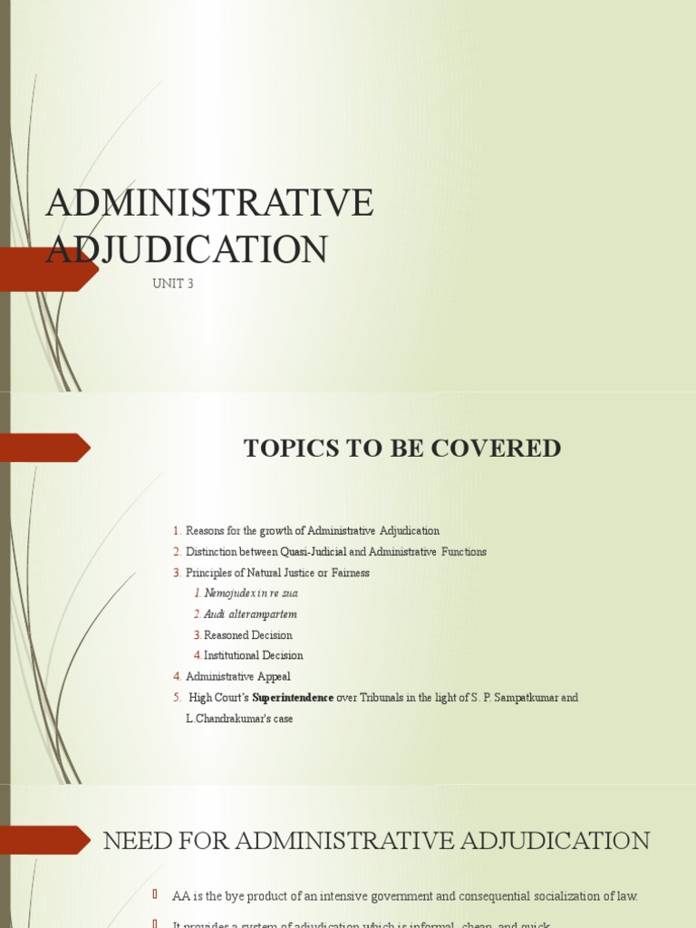 Understanding Administrative Adjudication | PDF | Supreme Courts ...