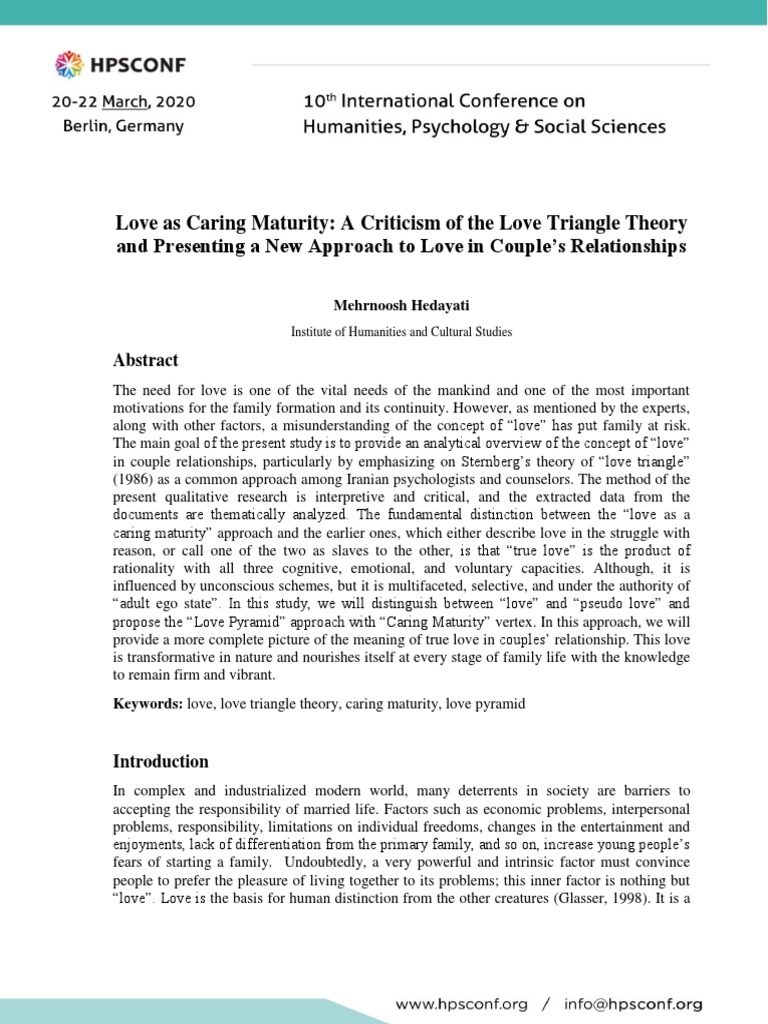 Criticism of Sternberg's Triangular Theory | PDF | Love | Romance (Love)