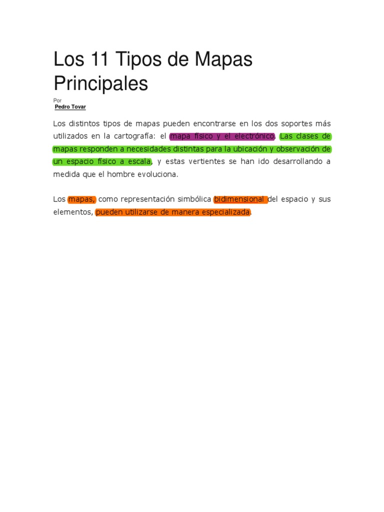 Los 11 Tipos de Mapas Principales | PDF | Clima | Mapa