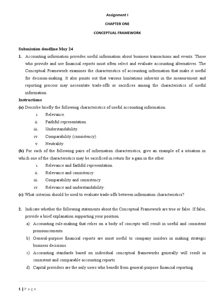 Assignment 1 Conceptual Frame Work | PDF | Financial Statement | Accounting