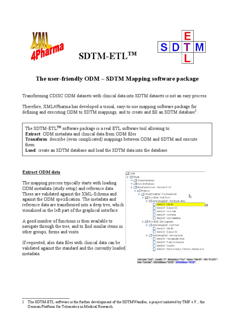 SDTM-ETL v1.3 Brochure | PDF | Xml | Databases