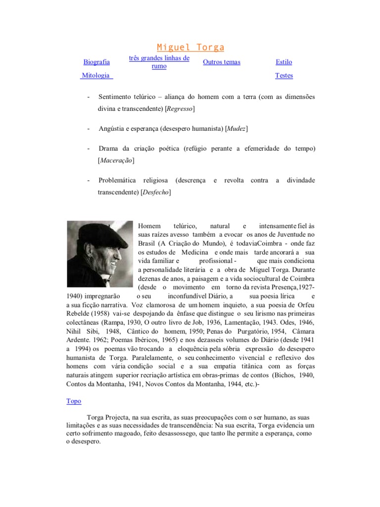 Miguel Torga | PDF | Orfeu | Deus