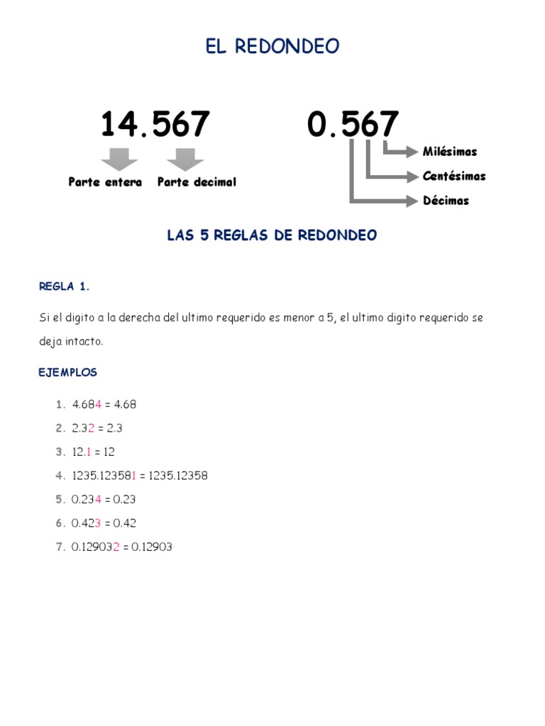 Las 5 Reglas de Redondeo | PDF | Métodos y materiales de enseñanza