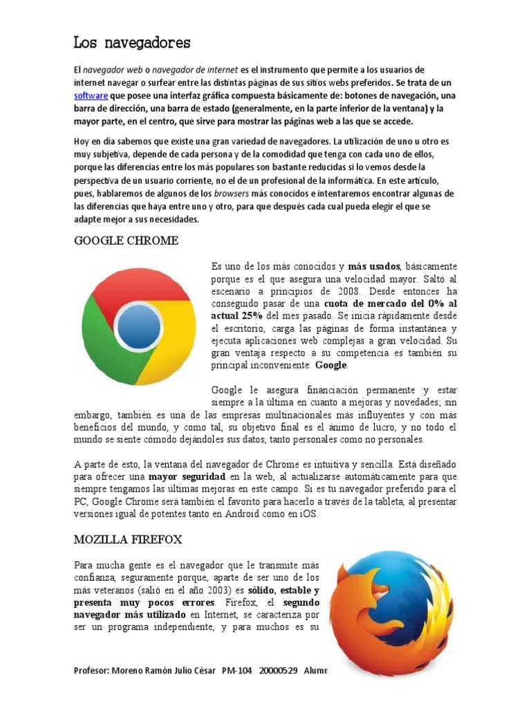 Los Navegadores | PDF | explorador de Internet | Safari (navegador web)