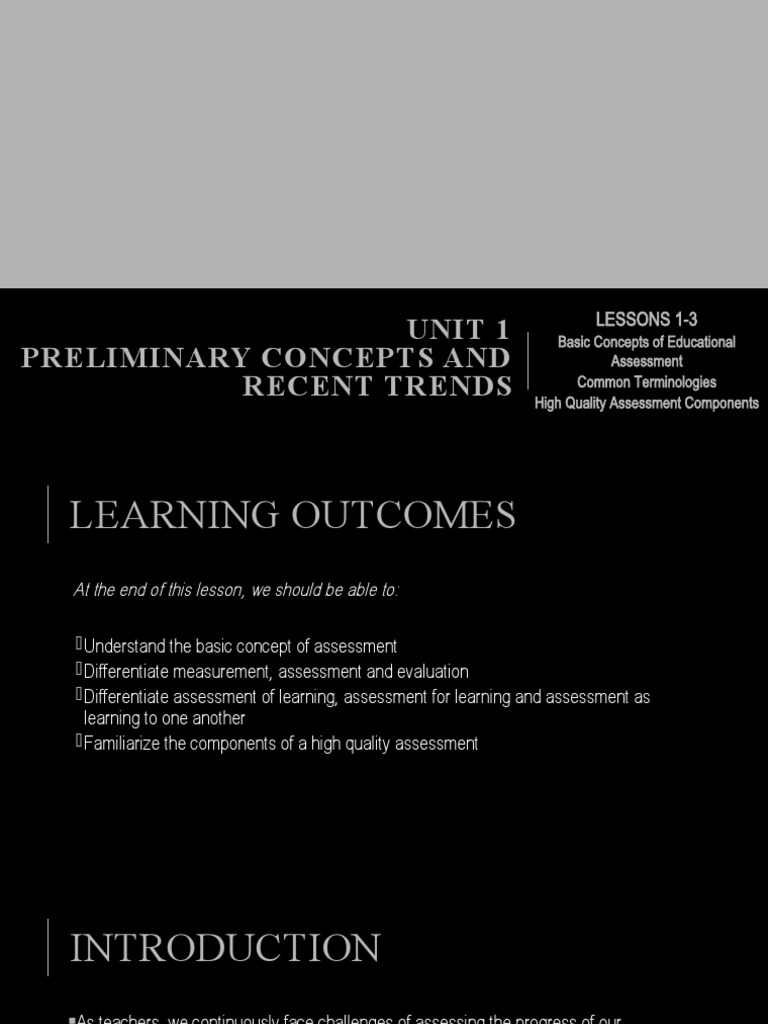 UNIT 1 LESSONS 1-3 Preliminary Concepts, Basic Terminologies and Types ...