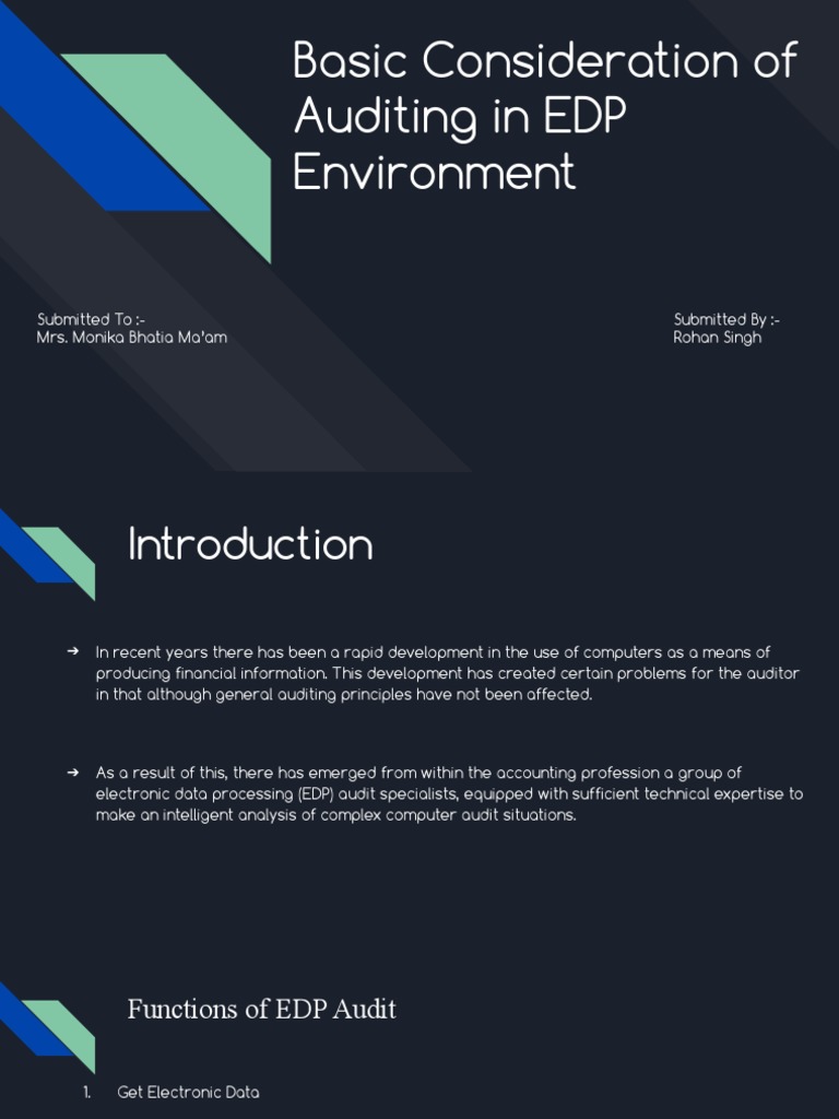 Basic Consideration of Auditing in EDP Environment | PDF | Audit | Business
