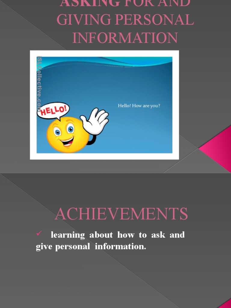 Asking For and Giving Personal Information | PDF