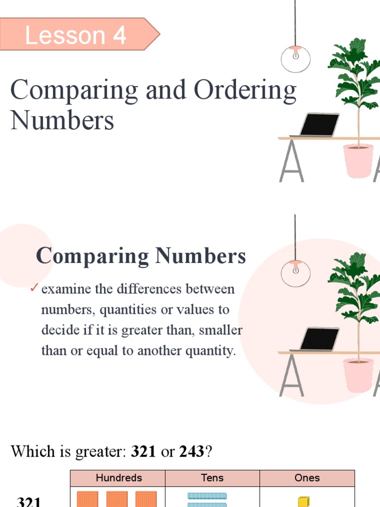 September 3 - Chapter 1 Lesson 4 Comparing and Ordering Numbers | PDF ...