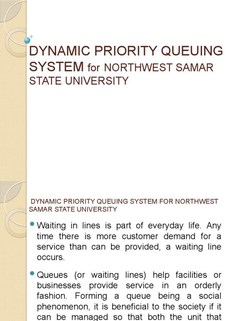 Dynamic Priority Queuing System: For Northwest Samar State University | PDF
