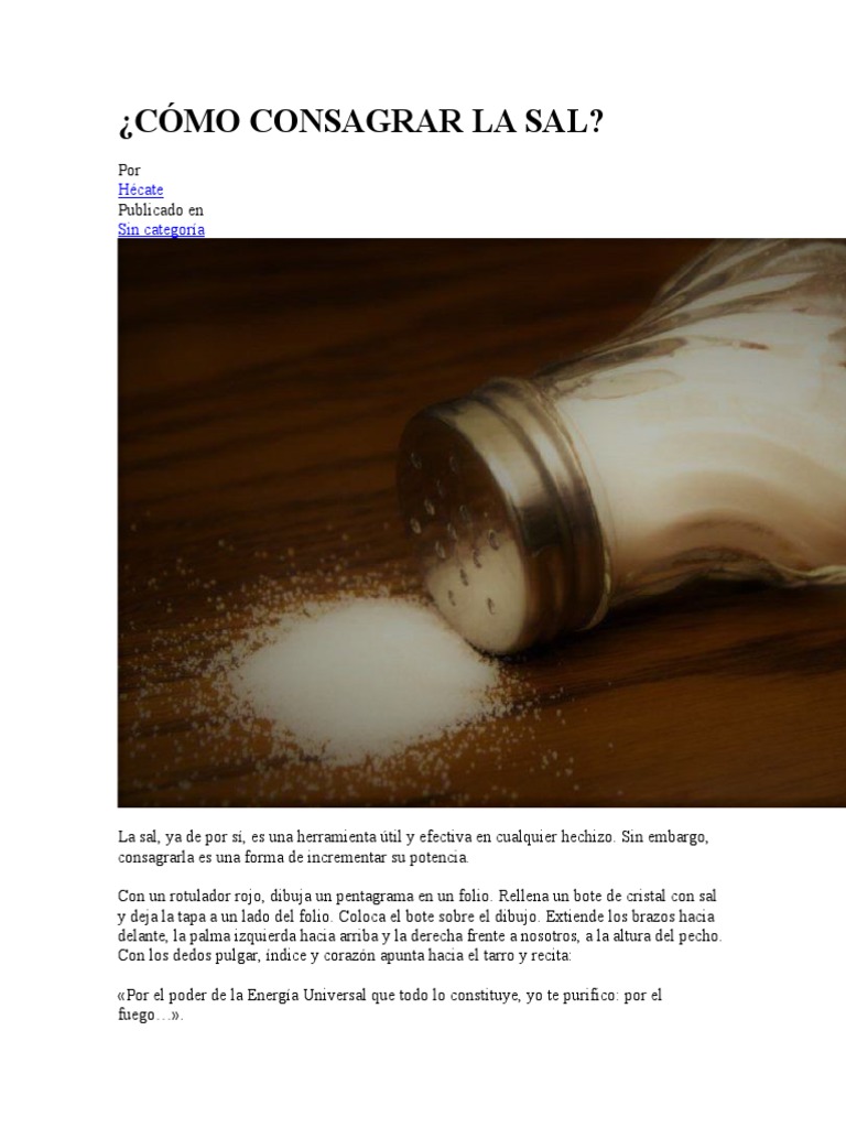 Cómo Consagrar La Sal | PDF | sal | Mano
