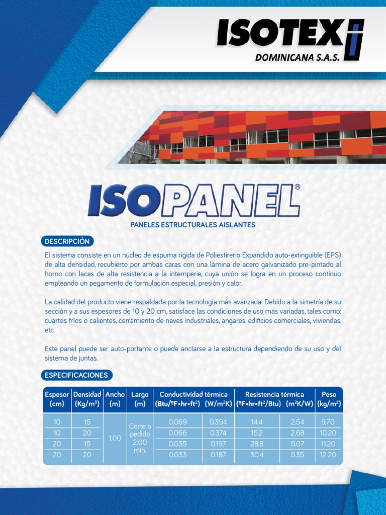 ISOPANEL | PDF | Ingeniería de Edificación | Materiales