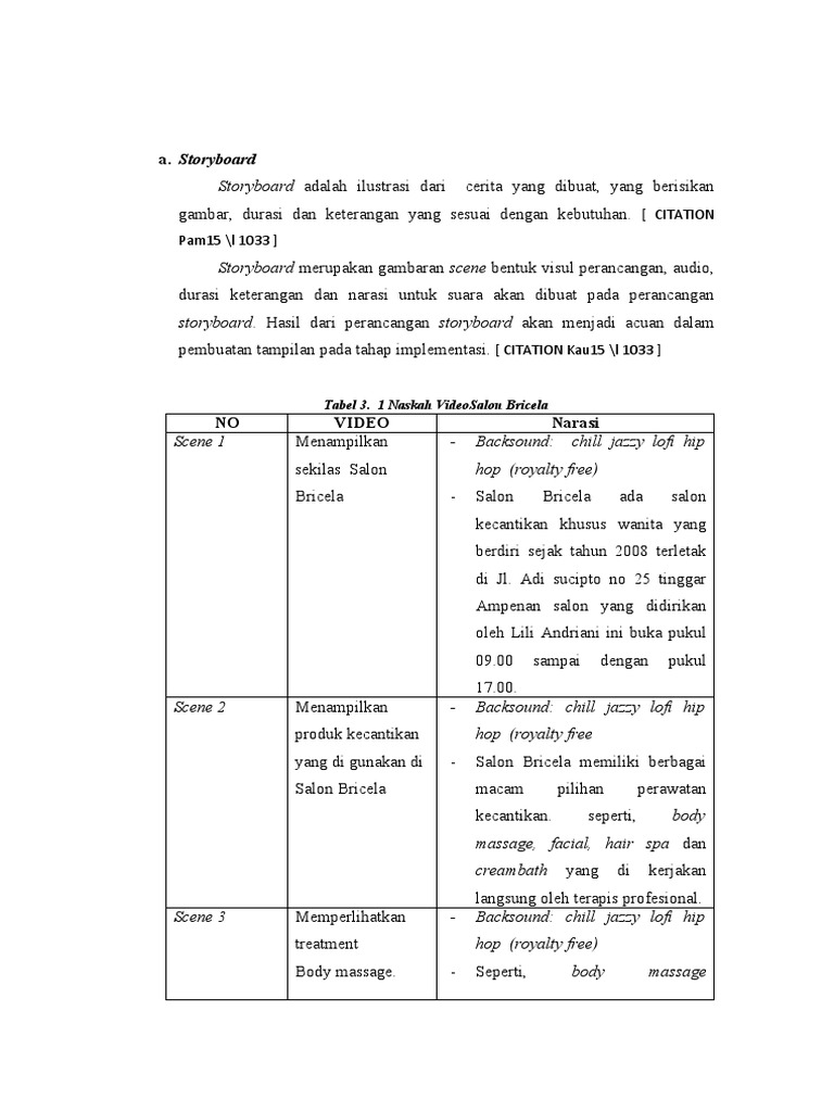Contoh Naskah Dan Storyboard | PDF