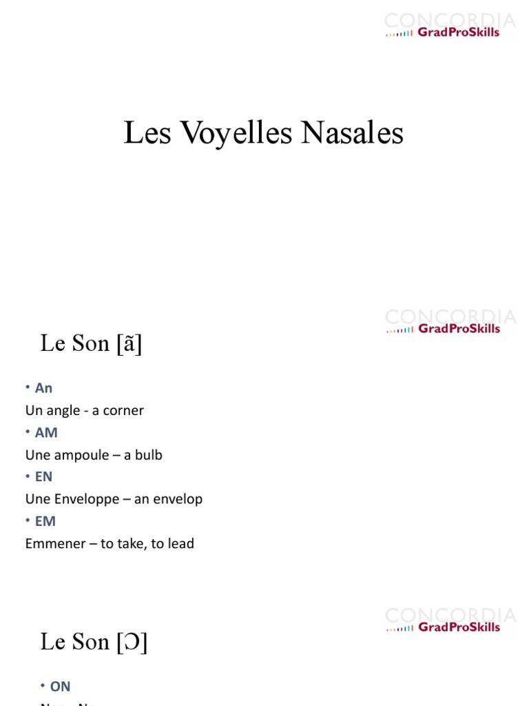 Les Voyelles Nasales | PDF