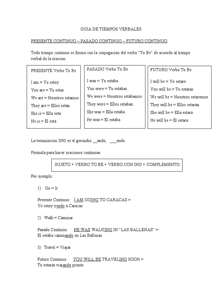 Guia de Tiempos Verbales | PDF