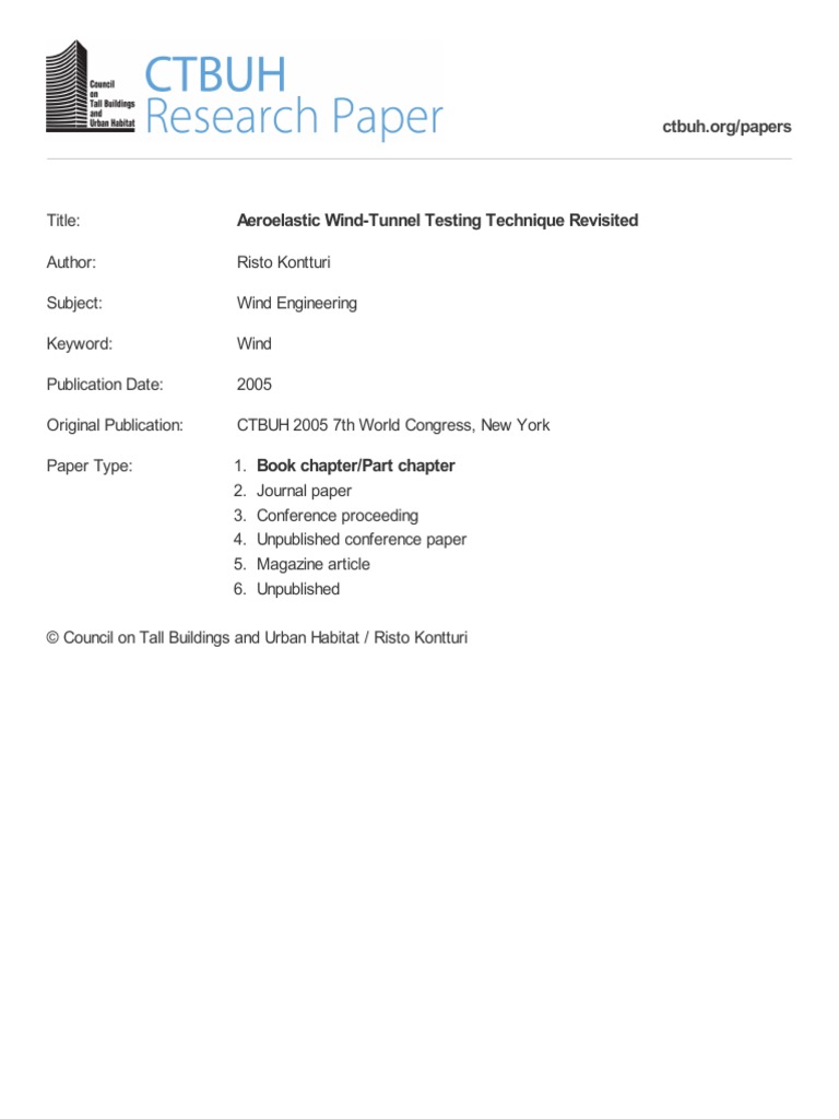 1732 Aeroelastic Wind Tunnel Testing Technique Revisited | PDF | Wind ...