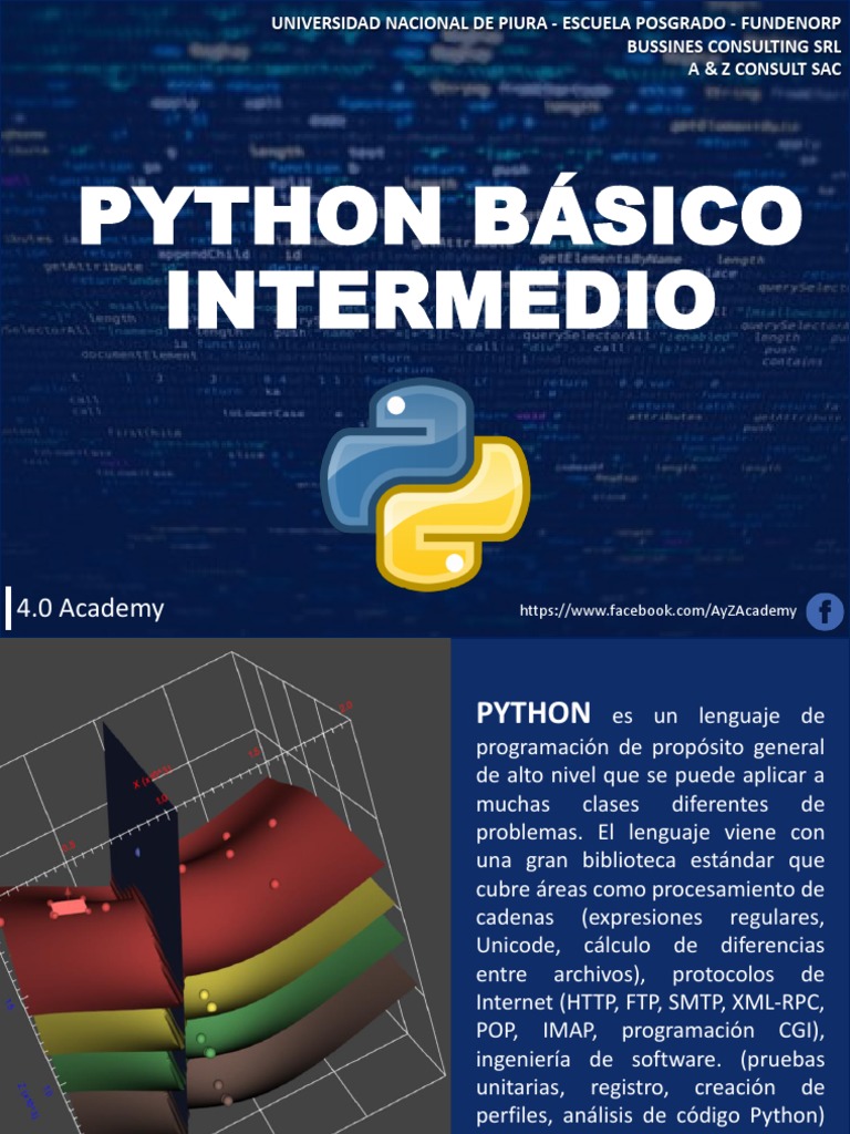 Brochure Python Básico - Intermedio 27 de Agosto | PDF | Python ...