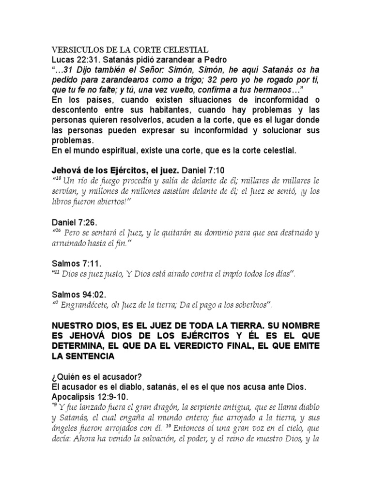 Versículos de La Corte Celestial | PDF | Satán | Diablo