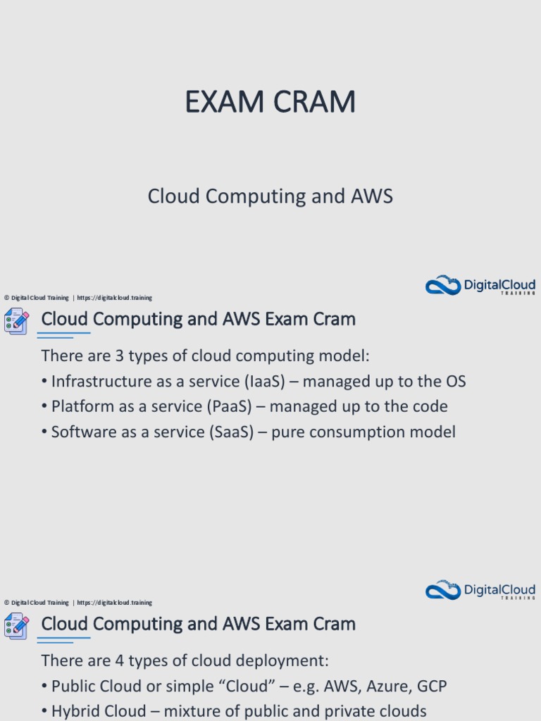 AWS Cloud Practitioner Exam Cram | PDF | Cloud Computing | Amazon Web ...