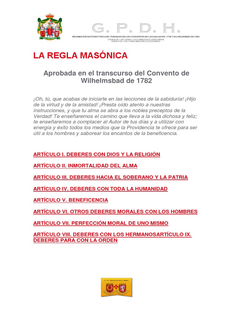 LA REGLA MASÓNICA RER | PDF | Amor | Dios