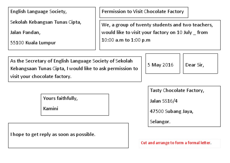 Rearrange The Formal Letter | PDF