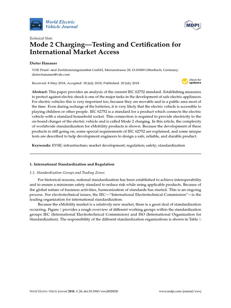 Mode 2 Charging-Testing and Certification For Inte | PDF ...