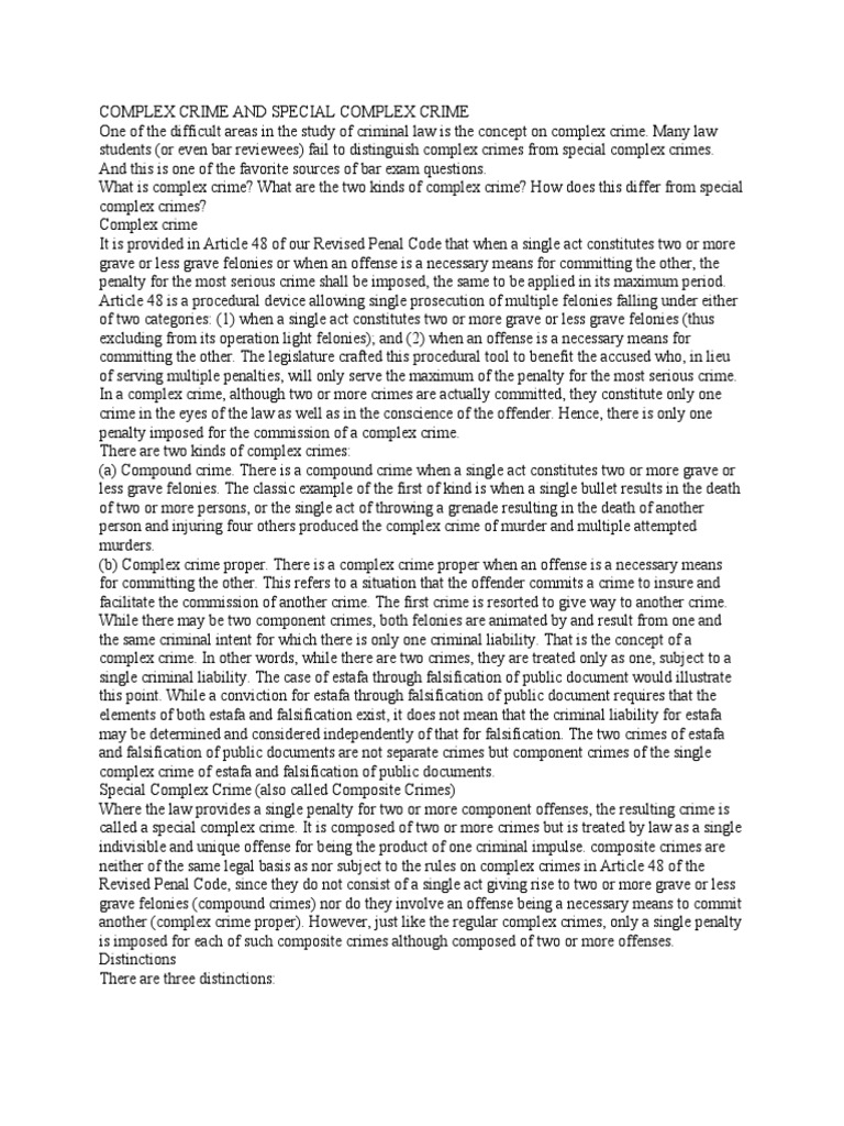 Complex Crimes | PDF | Crimes | Crime & Violence
