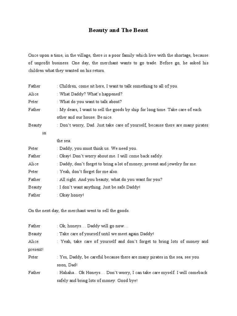 Beauty and The Beast Drama Inggris | PDF