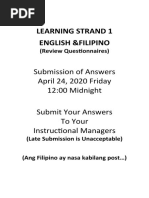 2020 Learning Strand 1 English Reviewer | PDF