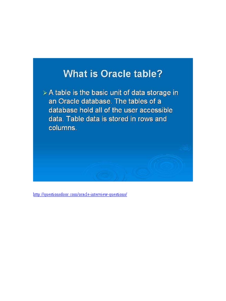 Oracle Interview Questions and Answers | PDF