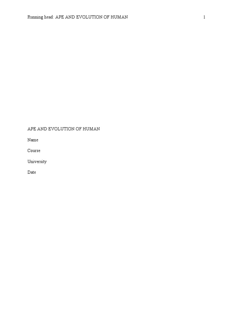 Ape and Evolution of Human | PDF | Evolution | Ape