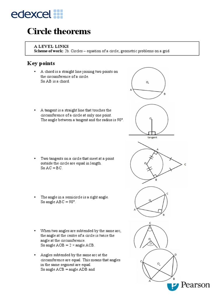 Circle Theorems and Geometry Notes | PDF | Circle | Angle
