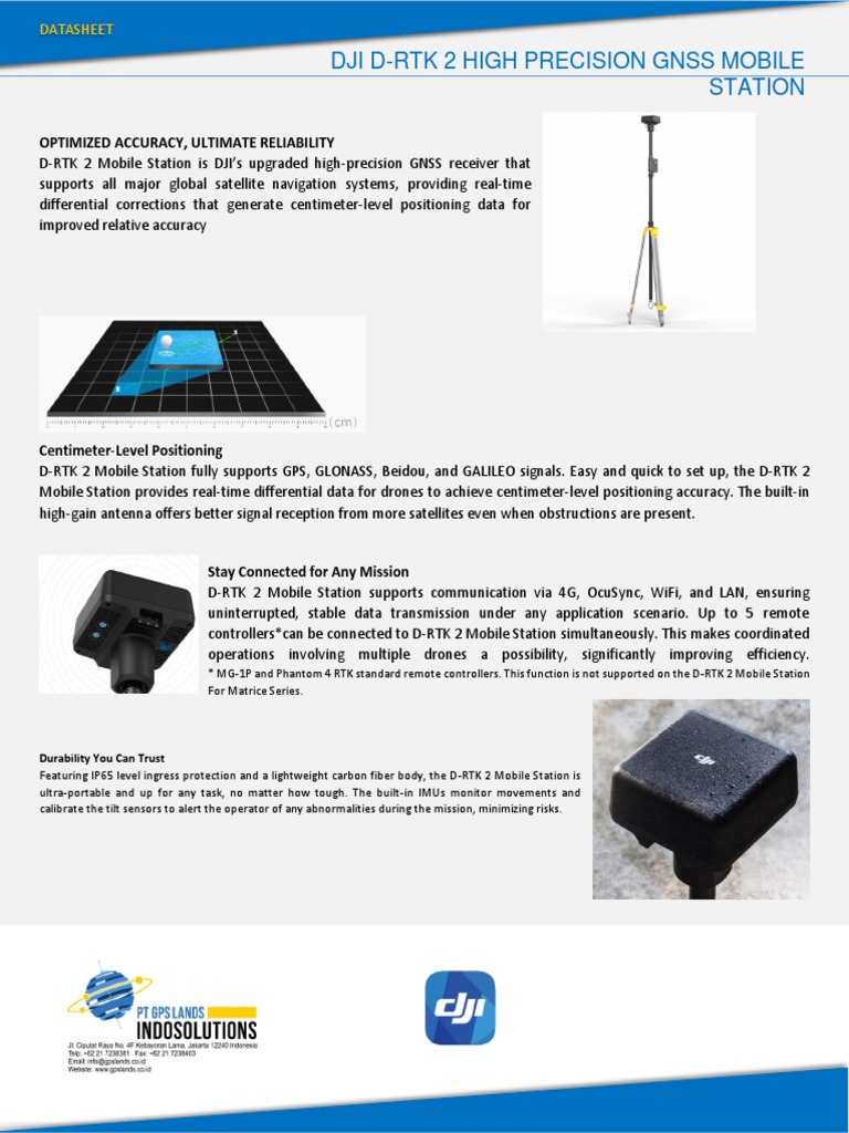 Dji D-RTK 2 High Precision Gnss Mobile Station: Optimized Accuracy ...