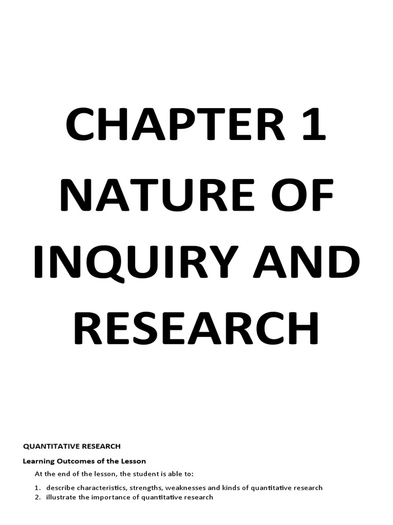 CHAPTER-1-PR2 Quantitative Research | PDF | Statistics | Quantitative ...