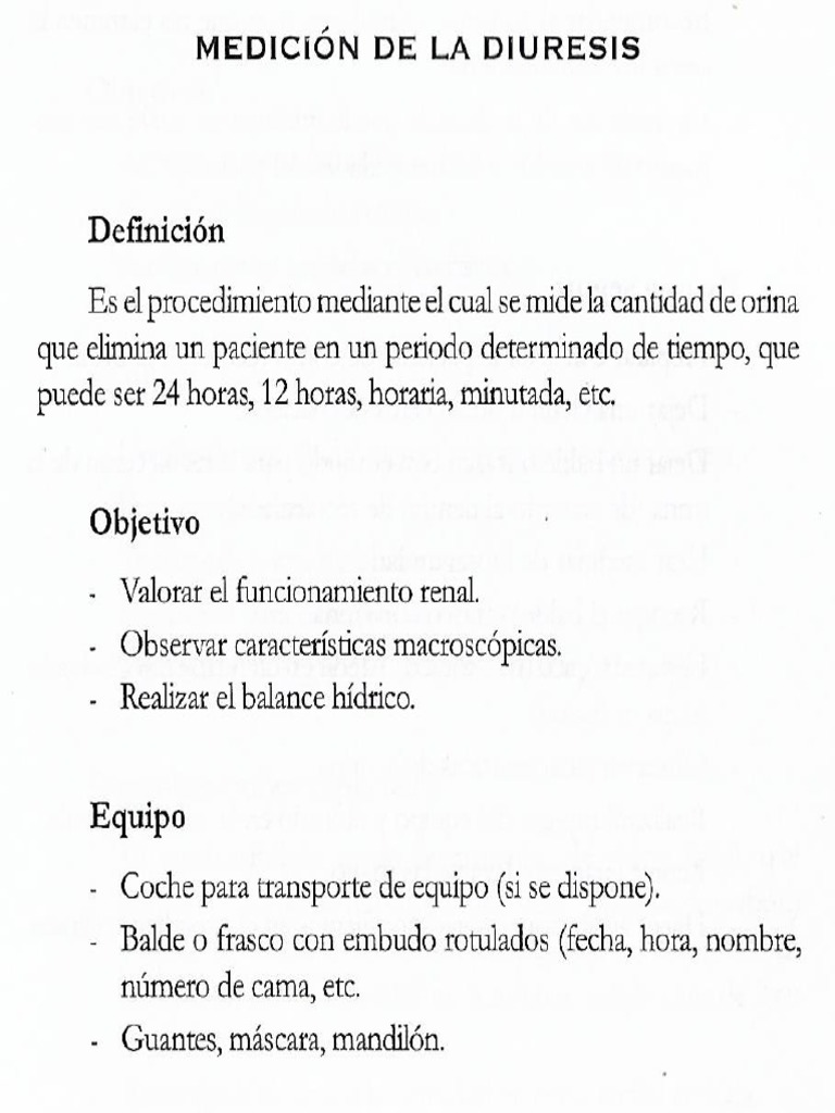 Medición de La Diuresis | PDF
