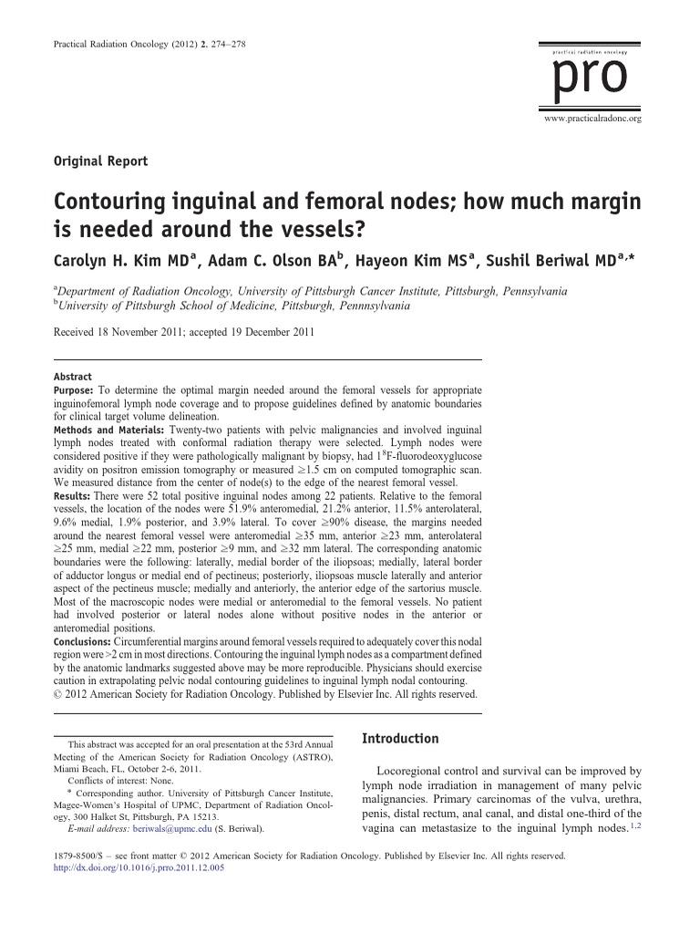 Contouring Inguinal and Femoral Nodes How Much Margin Is Needed Around ...
