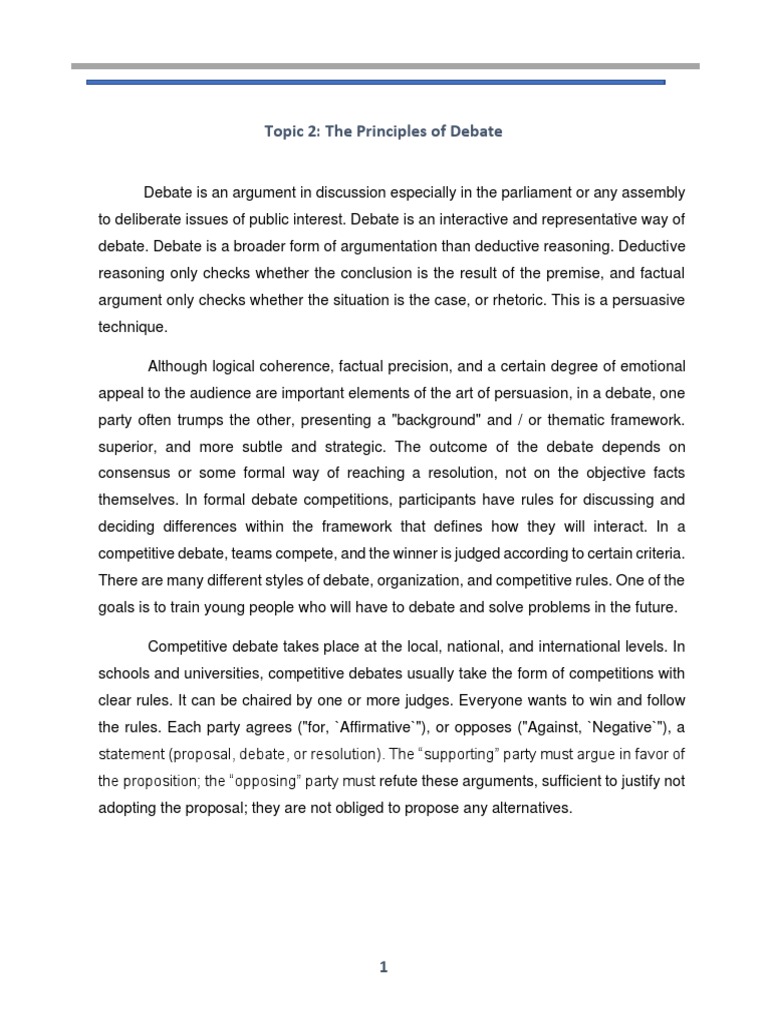 Principles of Effective Debate | PDF | Argument | Reason