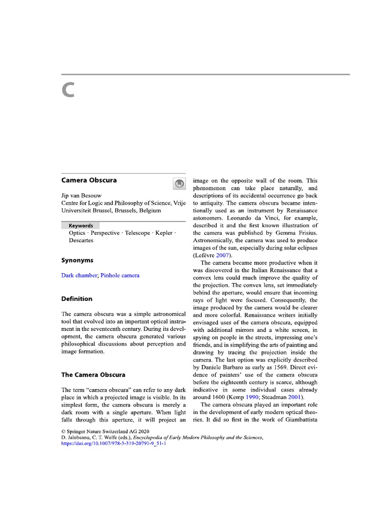 Camera Obscura | PDF