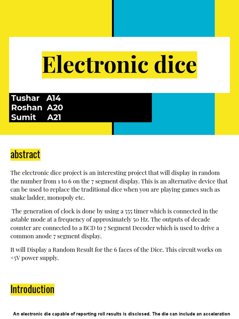 Electronic Dice | PDF | Light Emitting Diode | Microcontroller